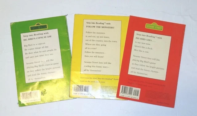LOT OF 3 Vintage Sesame Street "Step into Reading" books. £5.48 - PicClick UK