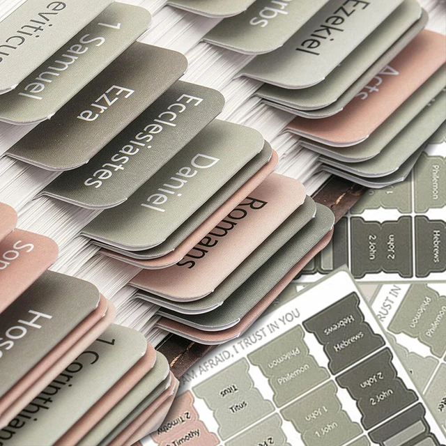 5 SHEET BIBLE Index Label Sticker Bible Index Tabs Bookmark Stickers ...