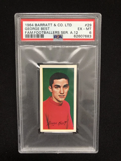 GEORGE BEST ROOKIE CARD - Barratt Famous Footballers A12 - PSA 6 £9,250 ...