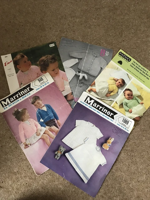 BABY CLOTHES KNITTING patterns Vintage 1960s Job Lot x 5 £2.79 ...