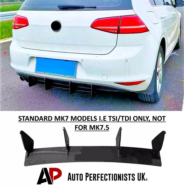 VW GOLF MK7 TSI TDI Rear Blade Shark Fin Diffuser Spoiler Splitter Body ...