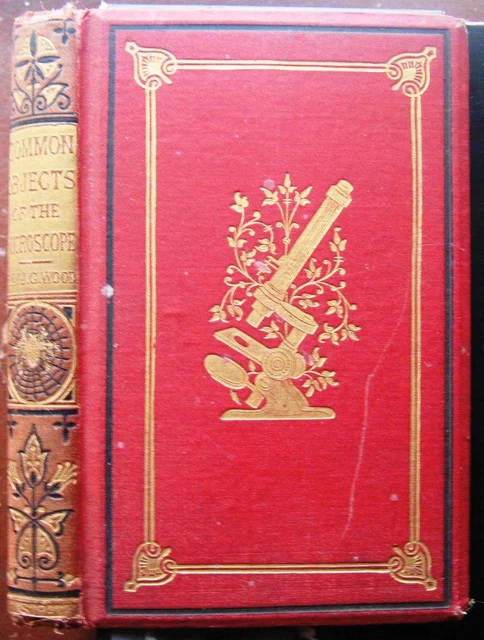 COMMON OBJECTS OF THE MICROSCOPE JG Wood 12 colour plates original ...