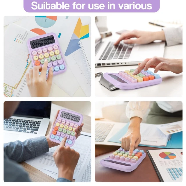 MECHANICAL PUSHBUTTON CALCULATOR, 12 Digit LCD Display, Big Buttons ...