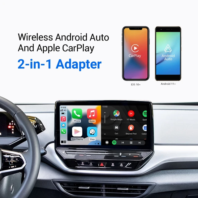 2 IN 1 Pro Wireless Android Auto/CarPlay Adapter For Wired CarPlay to Wireless EUR 52,72 ...