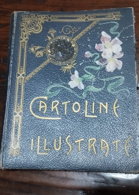 ANTICO ALBUM PER 200 cartoline postali Primi 900 Vuoto, 50 Fogli, 100 ...