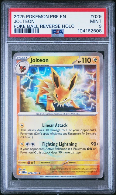 2025 POKEMON PRE En-Prismatic Evolutions Poke Ball Reverse Holo Jolteon ...