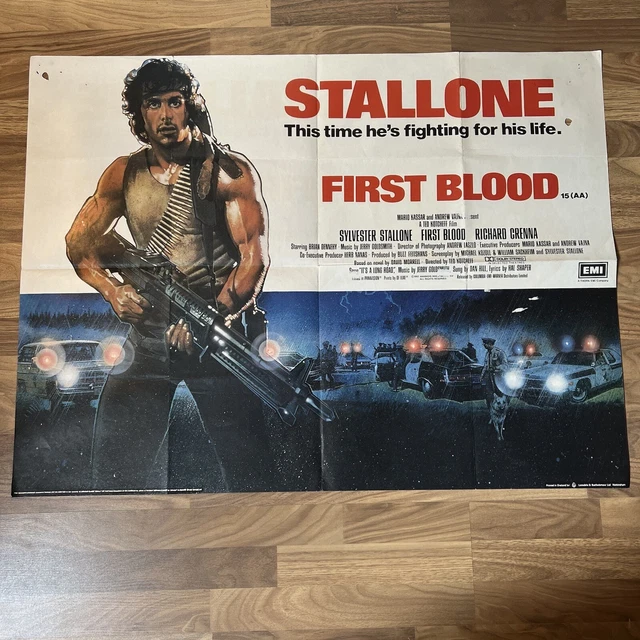 RAMBO FIRST BLOOD Sylvester Stallone Original UK Quad Movie Film Poster 1982 EUR 346,47 ...
