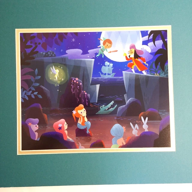 DISNEY PARKS WONDERGROUND Print Peter Pan vs Captain Hook Mermaids Joey ...