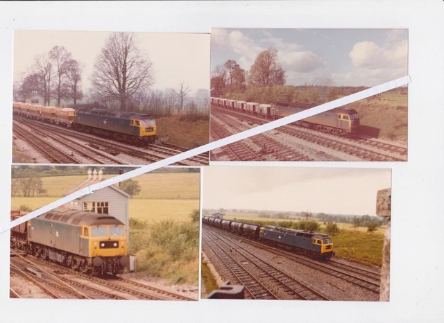4 PHOTOGRAPHS, CLASS 47s at Fairwood Jn, Westbury? 47110, 219, 233, 331 ...