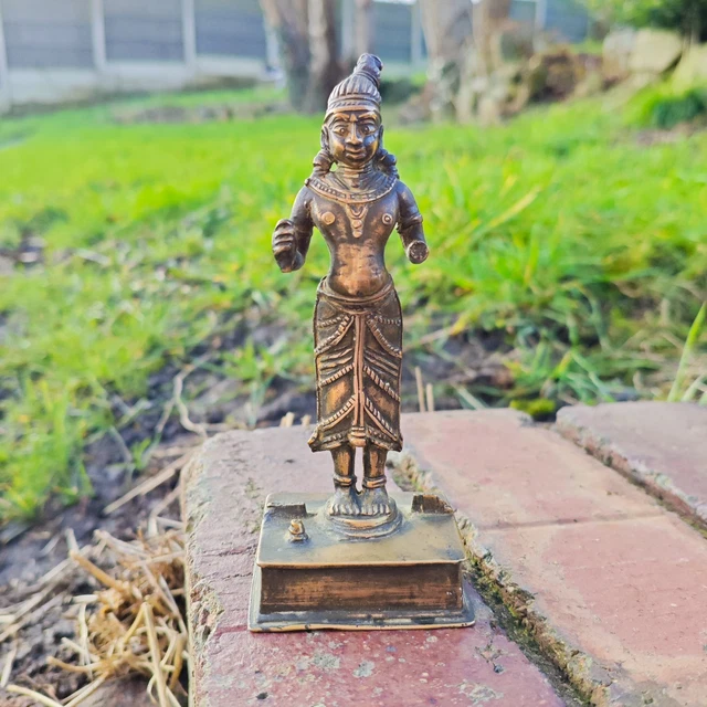 ANTIQUE BRASS/ BRONZE indian figure idol Goddess Hindu worship £47.52 ...