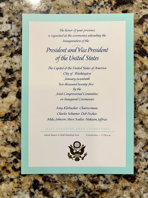 2025 RARE OFFICIAL Trump Vance Inauguration | Formal Numbered Ticket £ ...