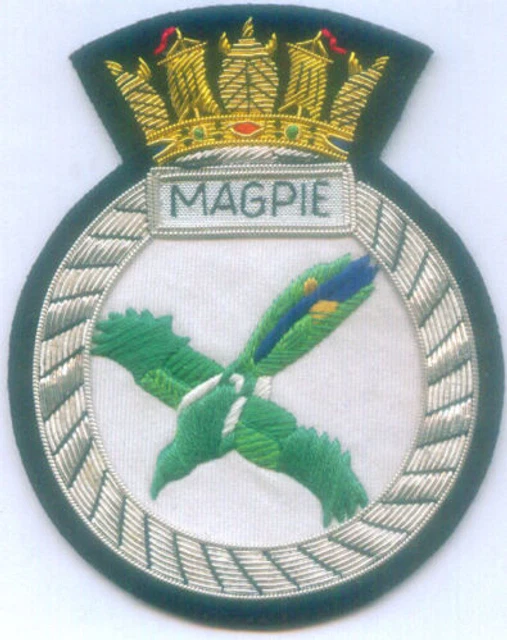 BRITISH HMS ROYAL Magpie RN Navy Sloop War Ship Patch Swan Class Sloop ...