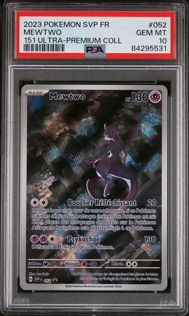 CARTE POKÉMON MEWTWO 052 SVP FR Promo Ultra Premium Collection PSA 10 ...