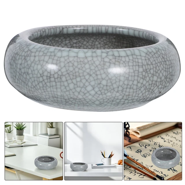 CHINESE INK DISH Porcelain Brush Pot Calligraphy Washing Bowl Plate $46 ...