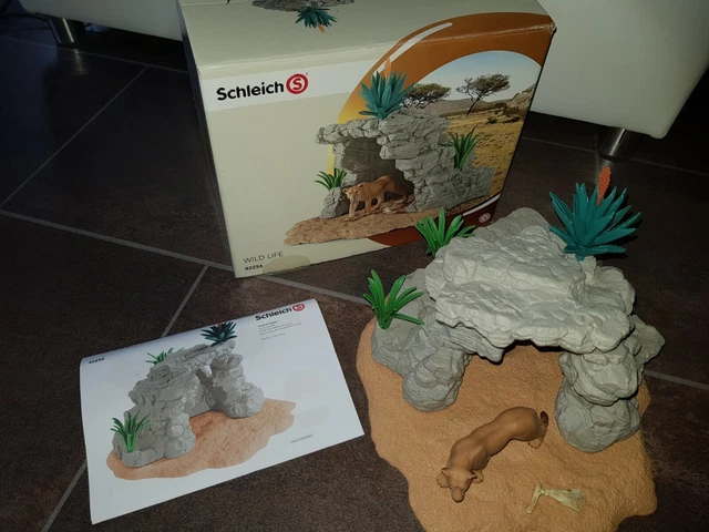 SCHLEICH LION CAVE 42256 Wild Life Wildlife Africa Lions Cave Complete ...