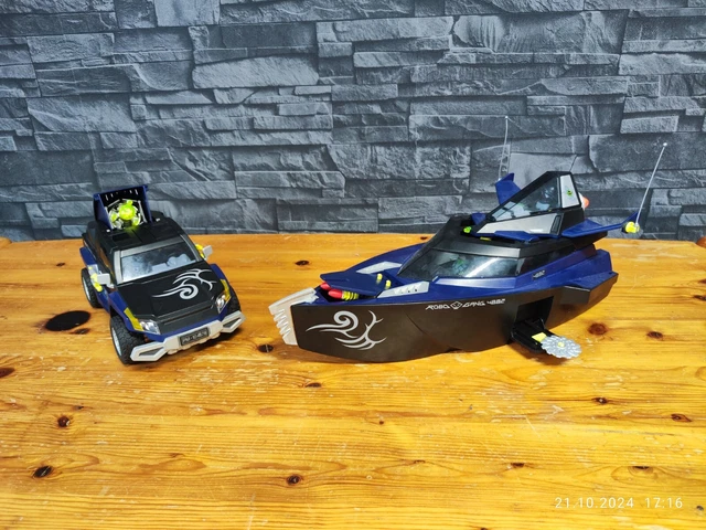 PLAYMOBIL TOP AGENTS Robo-Gangster: 4882 Turbokampfschiff + 4878 SUV ...
