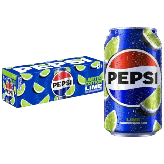 PEPSI LEMON LIME Cola Soda 12 Pack Soft Drink Soda Green Pepsi 12oz ...