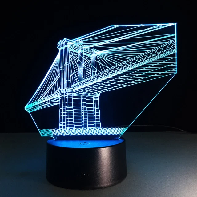 3D LAMP VISUAL Light Effect Touch Colors Changes Night Light (Bridge) £ ...