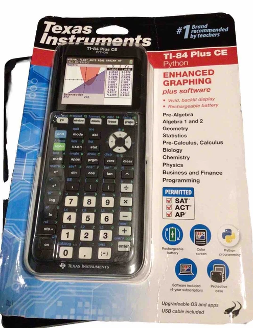 BRAND NEW!! TEXAS Instruments TI-84 Plus CE Python Calculator (BLACK ...
