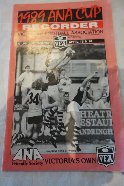 1989 VFA VFL Football Record - Round 2 $10.00 - PicClick AU