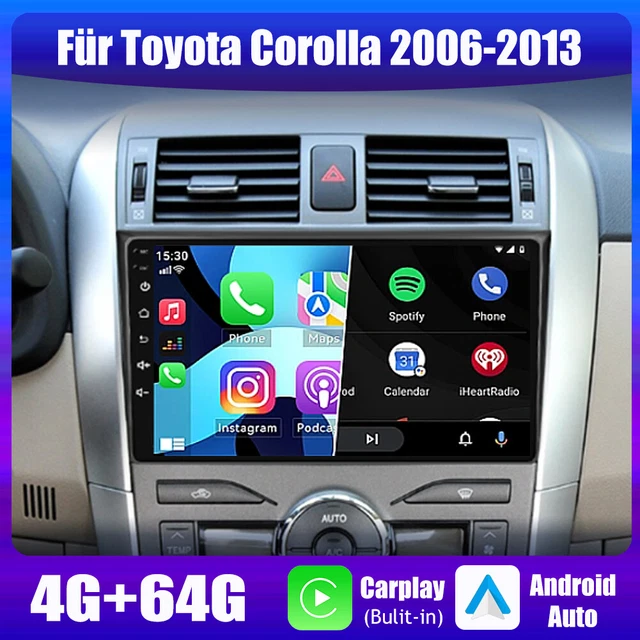 4G+64GB FÜR TOYOTA Corolla 2006-2012 Android 13 Auto Radio Navi GPS ...