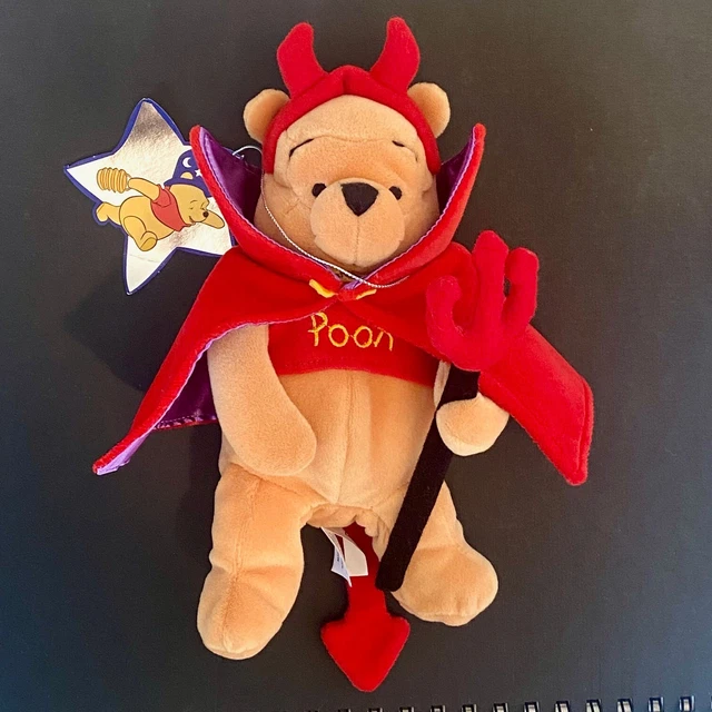 DISNEY STORE COLLECTABLE Winnie The Pooh Devil Pooh Plush Cuddly Childs ...