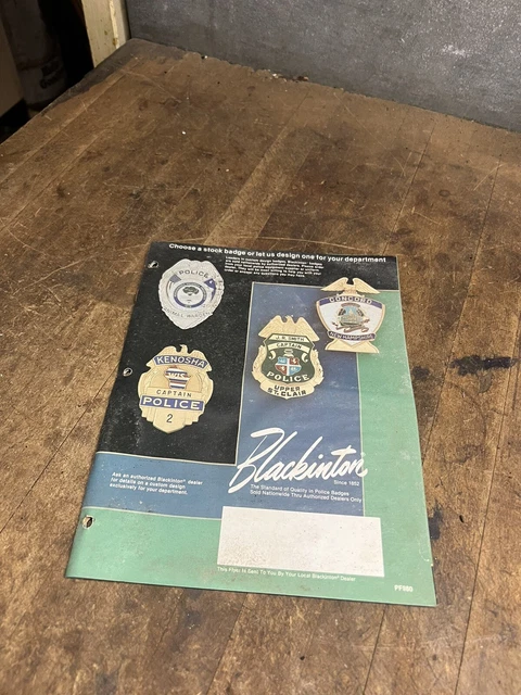 VINTAGE OLD OBSOLETE Blackinton Police Uniform Badge Paper Dealer ...
