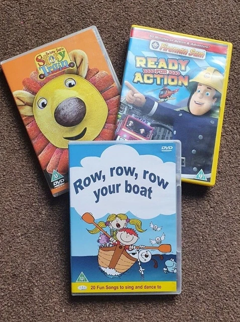 KIDS DVD BUNDLE x3 Driver Dan, Fireman Sam, Row Row Row Your Boat HW13 ...