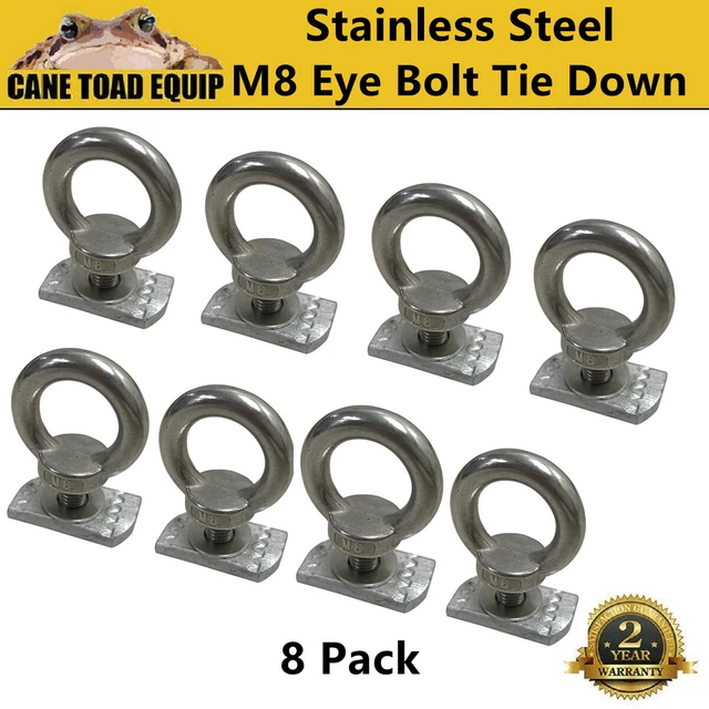 8X EYE BOLT Channel Nut Tie Down Kit Fit Rhino Rack Platform Roof Rack ...