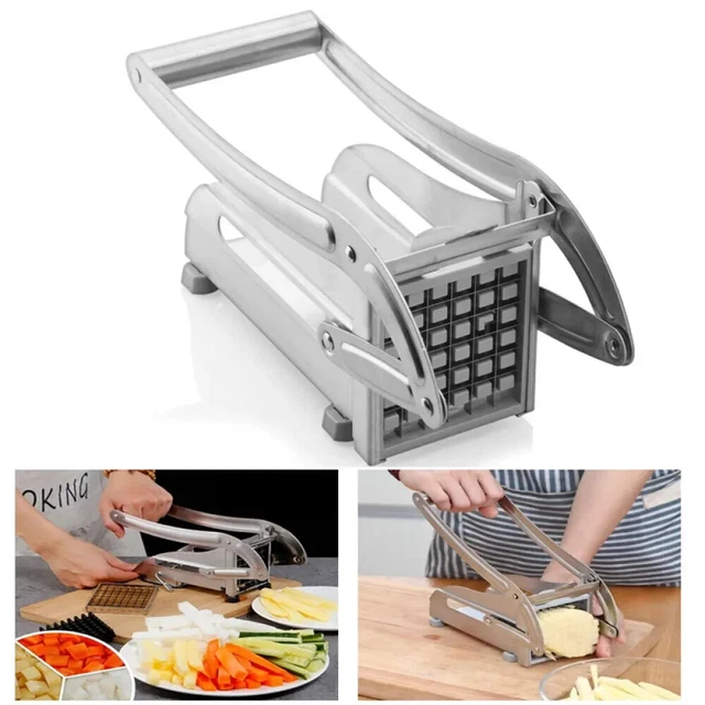 Potato Chipper Chip Cutter Chopper Slicer Maker And 2 Steel Blades French