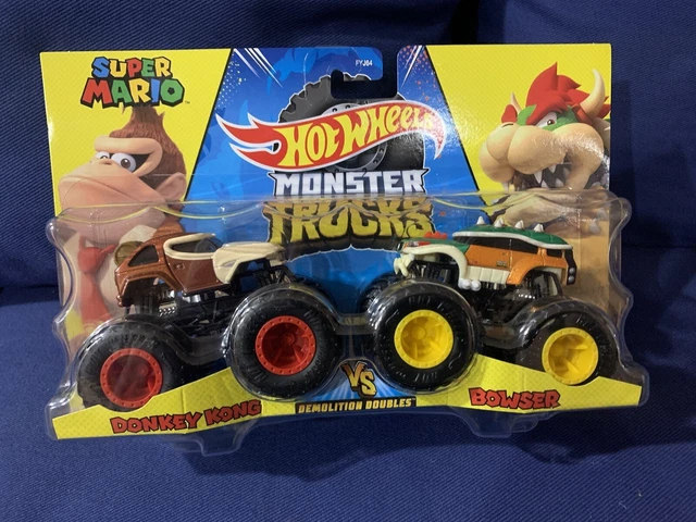 SUPER MARIO HOT Wheels Monster Trucks Donkey Kong & Bowser Démolition ...