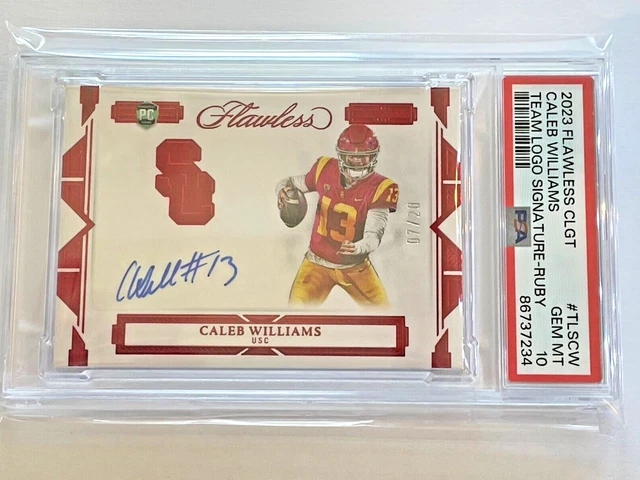 CALEB WILLIAMS - 2023 IMPLAWLESS Rookie Team Logos Auto /20 USC/Bears ...
