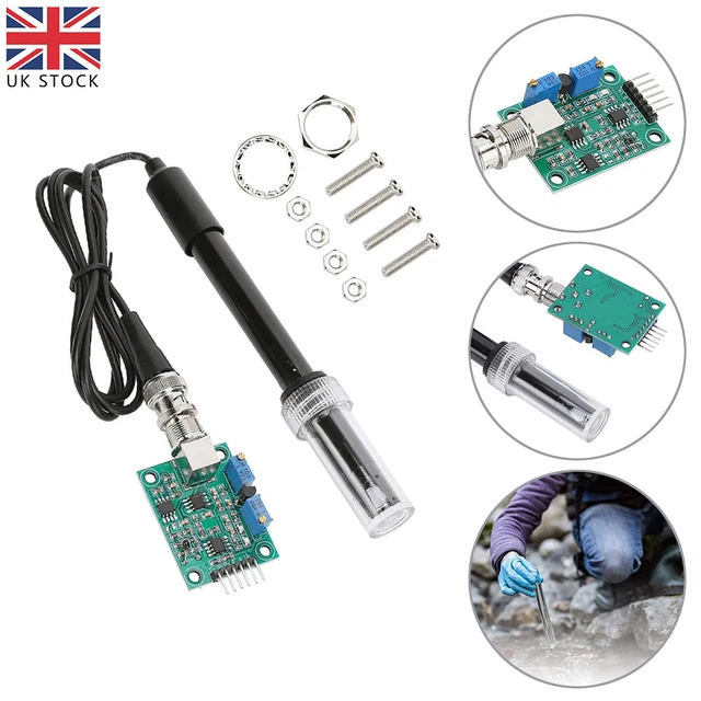 FOR ARDUINO LIQUID PH0-14 Value Detect Sensor Module + PH Electrode ...