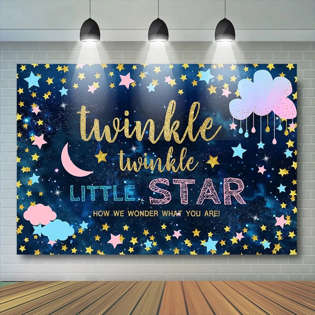 TWINKLE TWINKLE LITTLE Stars Backdrop Photography Baby Shower Cake ...