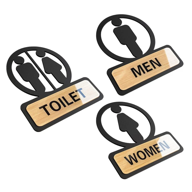 RESTROOM IDENTIFICATION SIGN Door Plates Pictogram Signage WC Signage ...