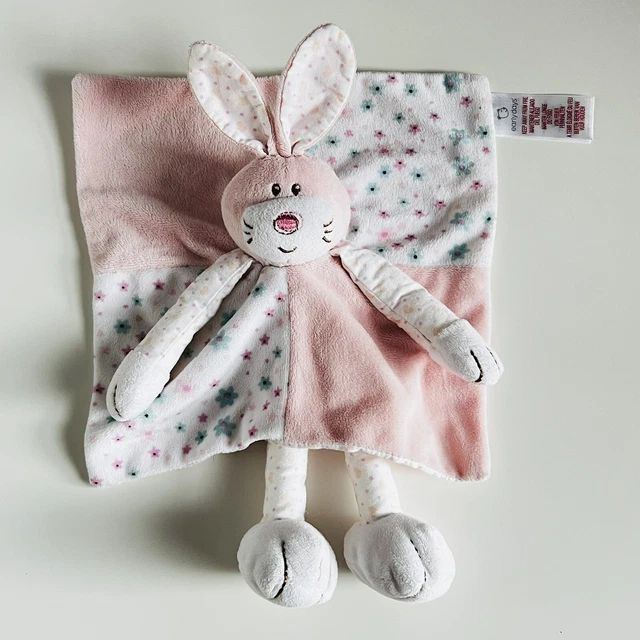 PRIMARK EARLY DAYS Bunny Rabbit Comforter Blankie Pink White Floral ...