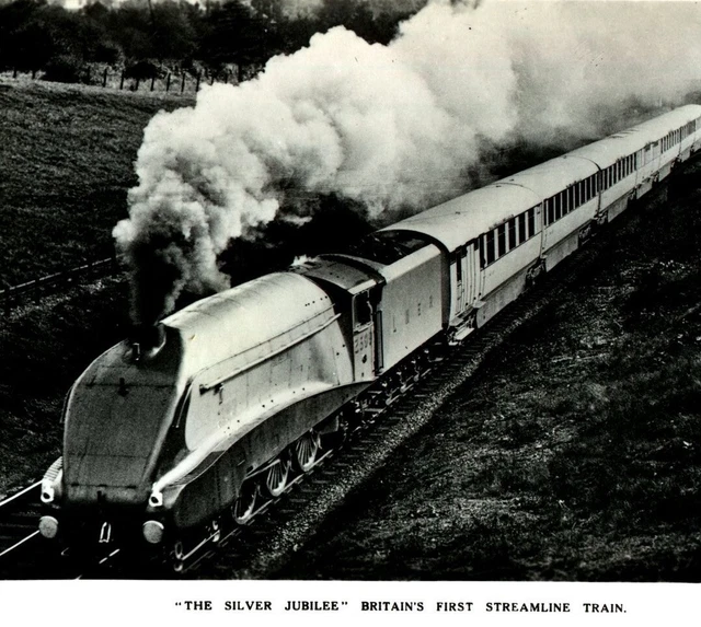 ANTIQUE TRAIN POSTCARD RPPC LNER The Silver Jubilee Streamline Train ...