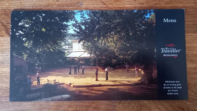 BRITISH AIRWAYS (UK) World Traveller class inflight menu (1996) £0.99 ...