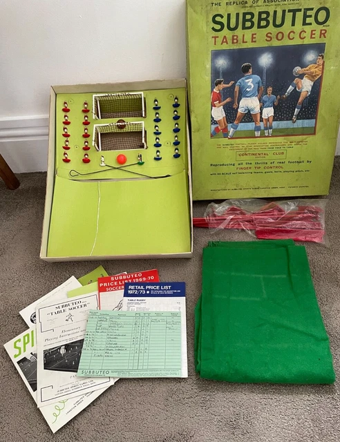 VINTAGE SUBBUTEO TABLE Soccer Continental Club Edition in Original Box Complete £20.00 - PicClick UK