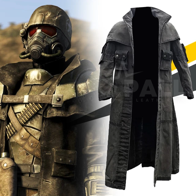 ELITE NCR RANGER Fallout New Vegas Riot Gear Duster Canvas Coat Cosplay ...