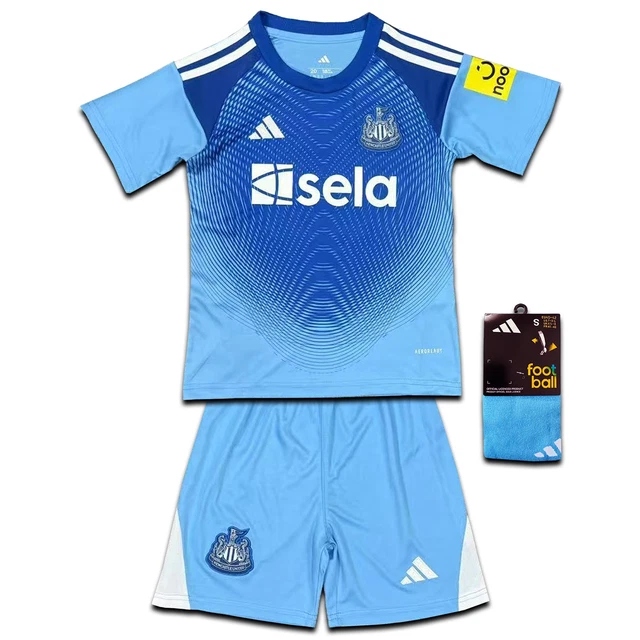 YOUTH 2025/26 NUFC Blue Home Goalkeeper Kit | Junior Size 26 for Age 10 ...