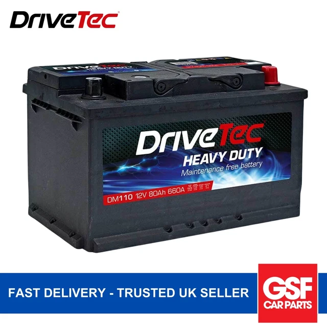 DRIVETEC BATTERY 12V 80Ah 660A B13 For VW Transporter 2.0 TDI 2.0 TDI ...