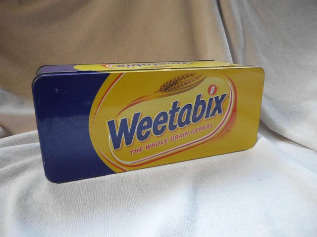 WEETABIX STORAGE TIN ORIGINAL 1980s RETRO ~ HINGED LID GOOD CONDITION ...
