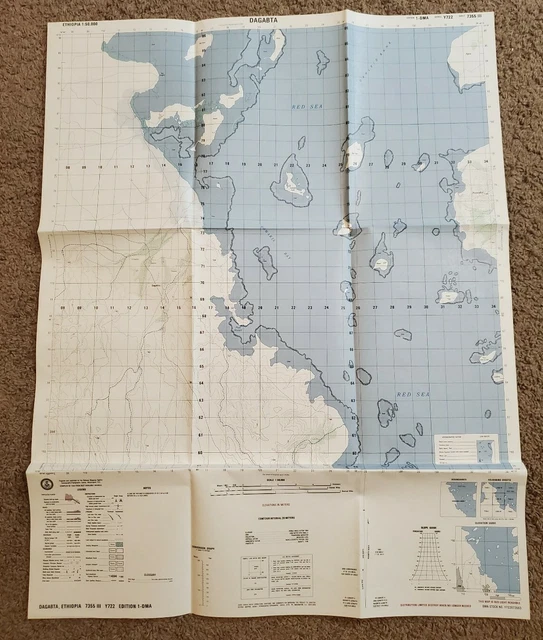 DEFENSE MAPPING AGENCY Map Dagabta Ethiopia 28" X 22" 1-DMA Series Y722 ...