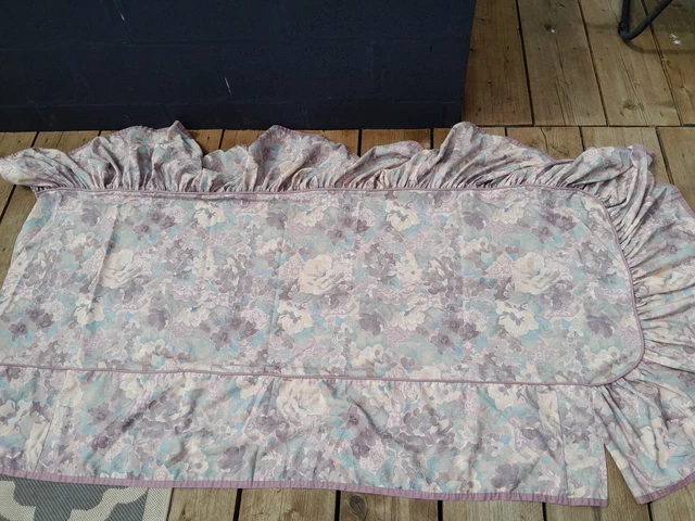 VINTAGE 1980/90S SMALL Single Bed/Caravan Valance Sheet Floral Pink ...
