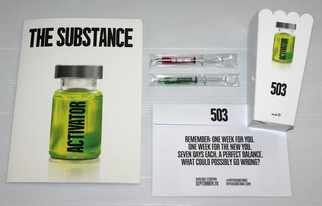 THE SUBSTANCE - Movie Press Kit Pack, Popcorn Box & Syringe Pen Set ...