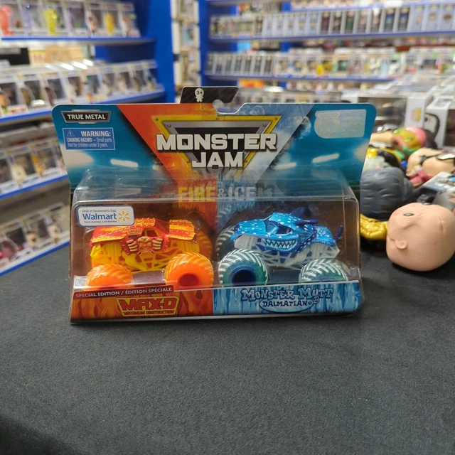MAX-D CONTRE MONSTER Mutt Dalmatien, paquet de 2 camions Monster Jam ...
