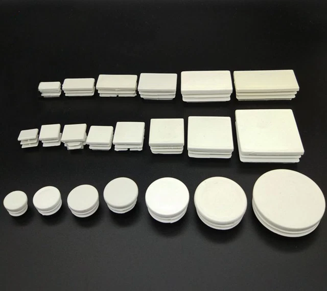 PLASTIC WHITE BLANKING End Caps Caps Round Tube Rectangle Square ...