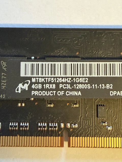 MICRON MT8KTF51264HZ-1G6E2 8GB 2 x 4Gb 1RX8 PC3 12800S Memory Ram £24.95 - PicClick UK