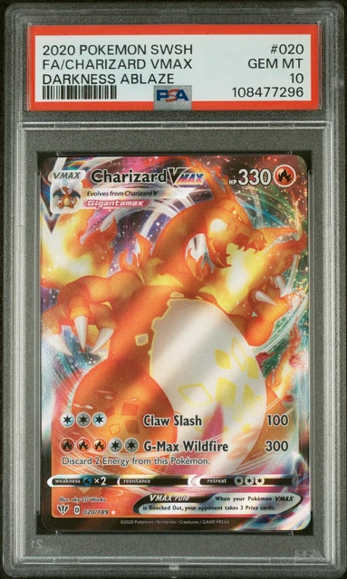 FA/CHARIZARD VMAX DARKNESS Ablaze Pokemon Sword & Shield 2020 020 Psa 10 EUR 139,99 - PicClick DE